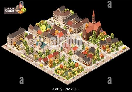 Vector isometric world map creation set. Combinable map elements. Small ...