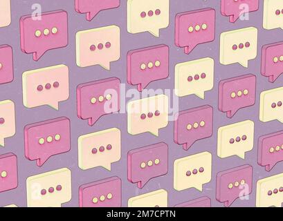 3D illustration of multiple speech bubbles. Speech, conversation 3D ...