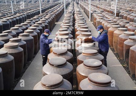 ZHENJIANG, CHIAN - JANUARY 9, 2023 - Workers at a workshop of Jiangsu ...