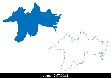 Lake Shanti Sagara (Republic of India) map vector illustration ...