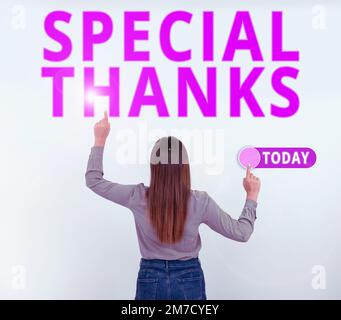 Handwriting text Special Thanks. Concept meaning expression of ...