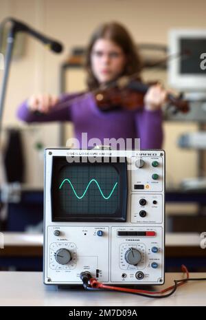 oscilloscope shows the sound pattern of a violin Stock Photo - Alamy
