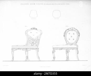 Drawing, Designs for Two Chairs in, ca. 1830 Stock Photo - Alamy