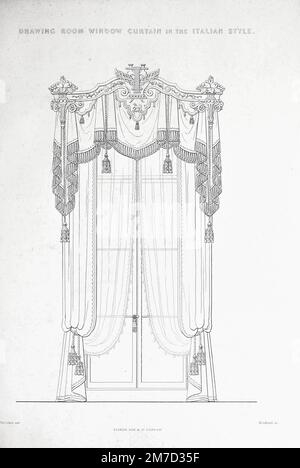 Drawing-Room Curtain in the Elizabethan style, executed for Crewe Hall ...