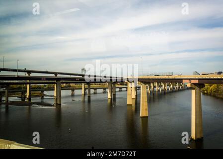 Network of viaducts over the estuary near Baltimore, Maryland, USA ...