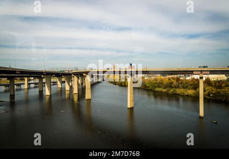 Network of viaducts over the estuary near Baltimore, Maryland, USA ...