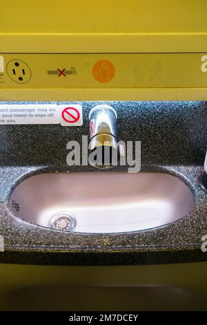 Washbasin for hand washing / sink mixer tap, in toilet cubicle / loo ...