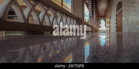 Bangkok, Thailand - 05 Jan, 2022 - Side view of Marble stairhead and ...