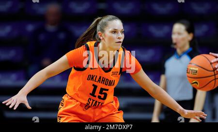Oklahoma State guard Lexy Keys during an NCAA college basketball game ...