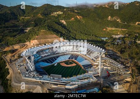 An aerial view of the La Rinconada baseball stadium in Caracas ...