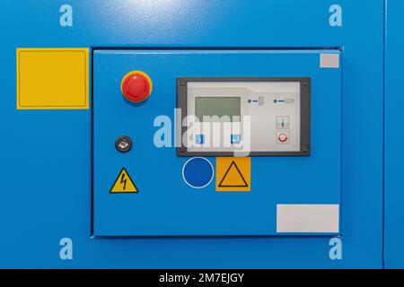 Compressor control panel in the production hall Stock Photo - Alamy