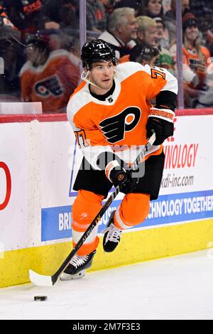 Philadelphia Flyers' Tony DeAngelo in action during an NHL hockey game ...