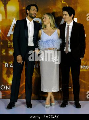 Mexican actor Diego Calva, left, and his girlfriend Mexican artist ...
