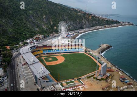 An aerial view of the La Rinconada baseball stadium in Caracas ...