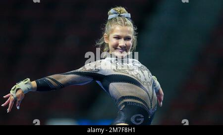 Georgia's Eryn Williams competes on the floor exercise during an NCAA ...
