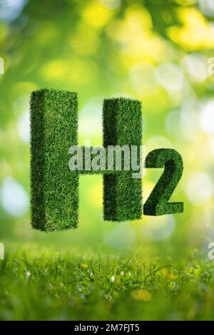 Symbol of Hydrogen H2 from grass Stock Photo - Alamy