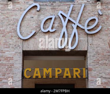 Old store signs in Urbino, Italy Stock Photo - Alamy