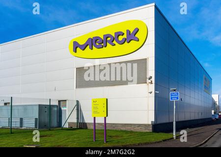 Logo for the American multinational pharmaceutical company Merck. The ...