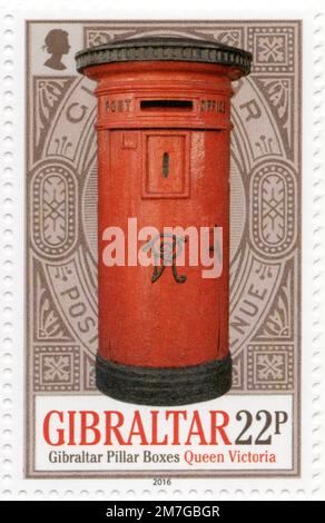 Queen Victoria era, red pillar box, Post Office letter box, Warwick ...