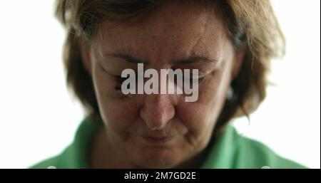 Older woman shaking head with disapproval, portrait of woman with ...