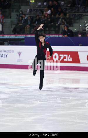 Kao Miura of Japan performs in the men's short program at the Four ...