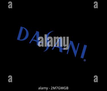 Dasani, rotated logo, black background Stock Photo - Alamy