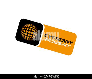 Cyfrowy Polsat, rotated logo, white background Stock Photo - Alamy