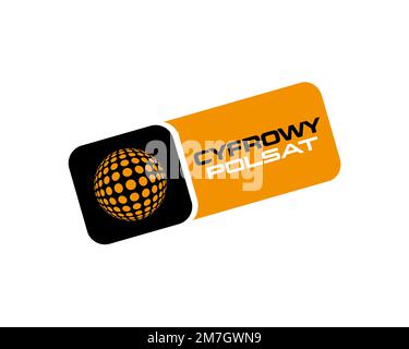 Cyfrowy Polsat, rotated logo, white background B Stock Photo - Alamy