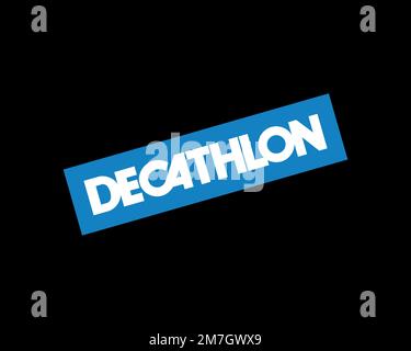 Decathlon Group, rotated logo, black background B Stock Photo - Alamy