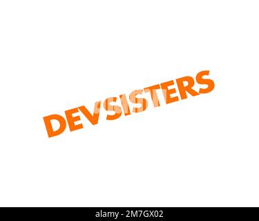 Devsisters, rotated logo, white background B Stock Photo - Alamy
