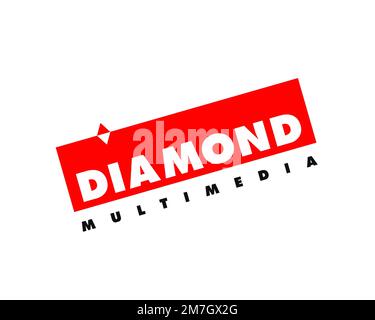 Diamond Multimedia, rotated logo, white background B Stock Photo - Alamy