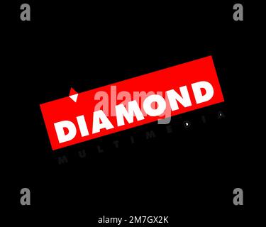 Diamond Multimedia, rotated logo, black background B Stock Photo - Alamy