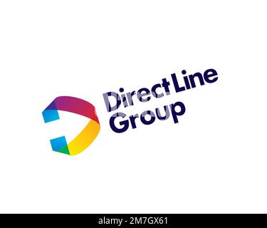 Direct Line Group, rotated logo, white background B Stock Photo - Alamy