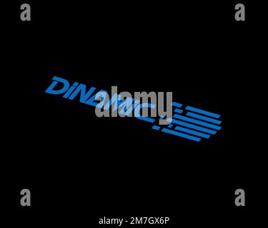 Dinamic Software, rotated logo, black background Stock Photo - Alamy