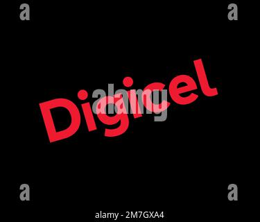 Digicel, rotated logo, black background B Stock Photo - Alamy