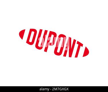 DuPont 1802-2017, rotated logo, black background Stock Photo - Alamy