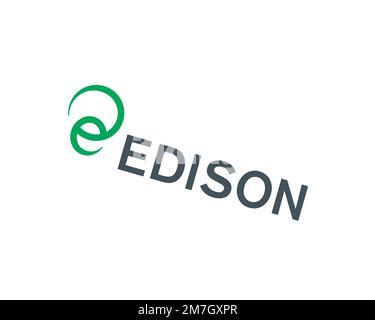 Edison company, rotated logo, white background Stock Photo - Alamy