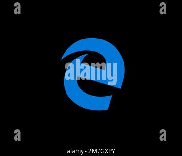 EdgeHTML, rotated logo, black background Stock Photo - Alamy