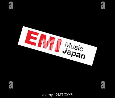 EMI Music Japan, rotated logo, black background Stock Photo - Alamy