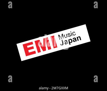 EMI Music Japan, rotated logo, black background B Stock Photo - Alamy