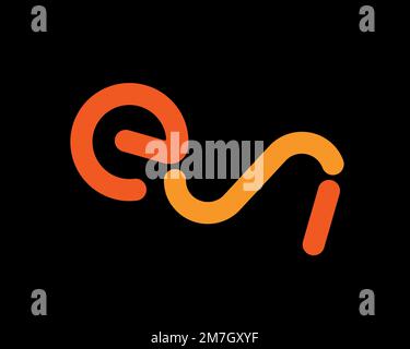 ESI Group, rotated logo, black background Stock Photo - Alamy
