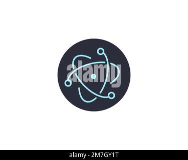Electron software framework, rotated logo, white background Stock Photo ...