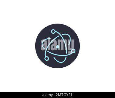 Electron software framework, rotated logo, white background B Stock ...