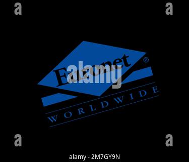 Euronet Worldwide, rotated logo, black background B Stock Photo - Alamy