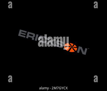 Erickson Inc. rotated logo, black background Stock Photo - Alamy