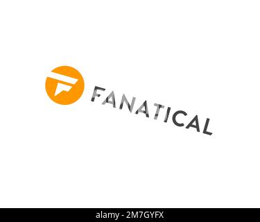 Fanatical company, rotated logo, white background Stock Photo - Alamy