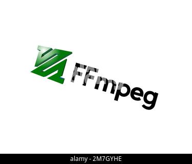 FFmpeg, rotated logo, white background Stock Photo - Alamy