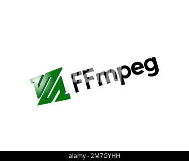 FFmpeg, rotated logo, white background B Stock Photo - Alamy