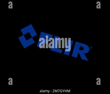 FLIR Systems, rotated logo, black background Stock Photo - Alamy
