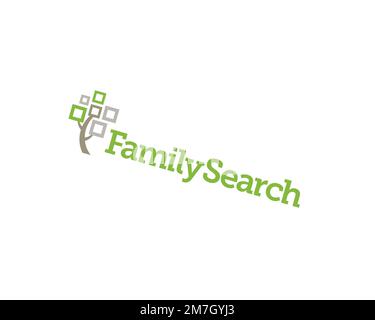 FamilySearch, rotated logo, white background Stock Photo - Alamy